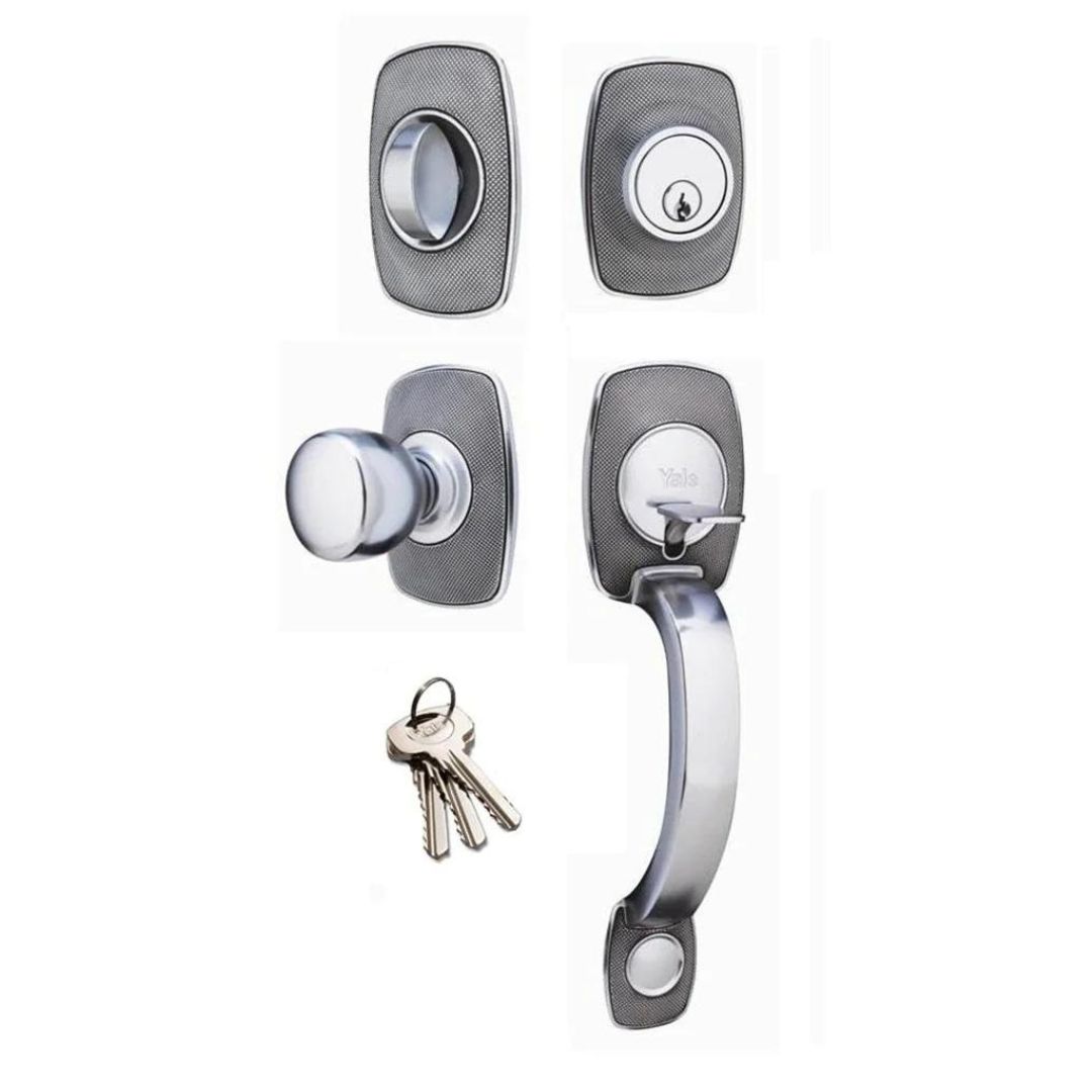 Yale Single Handle Set in Matt Chrome with Dimple Key | Buy Online At Fixit